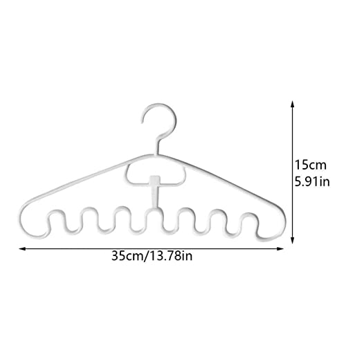 Wave Pattern Stackable Hangers 8 Slots, 5/10pcs Multifunctional Magic Wave Pattern Plastic Hangers, Smart Closet Organizer Hangers Space Saver for Tank Top Bra Hangers in Bulk (5,White)