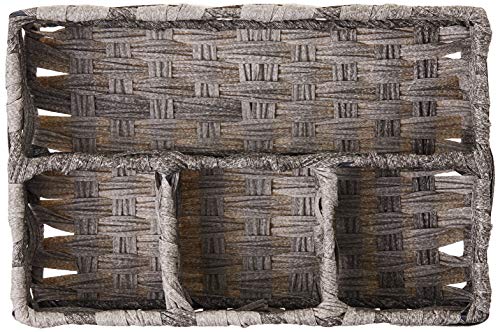 Whitmor Split Rattique 4 Section Tray Gray Wash