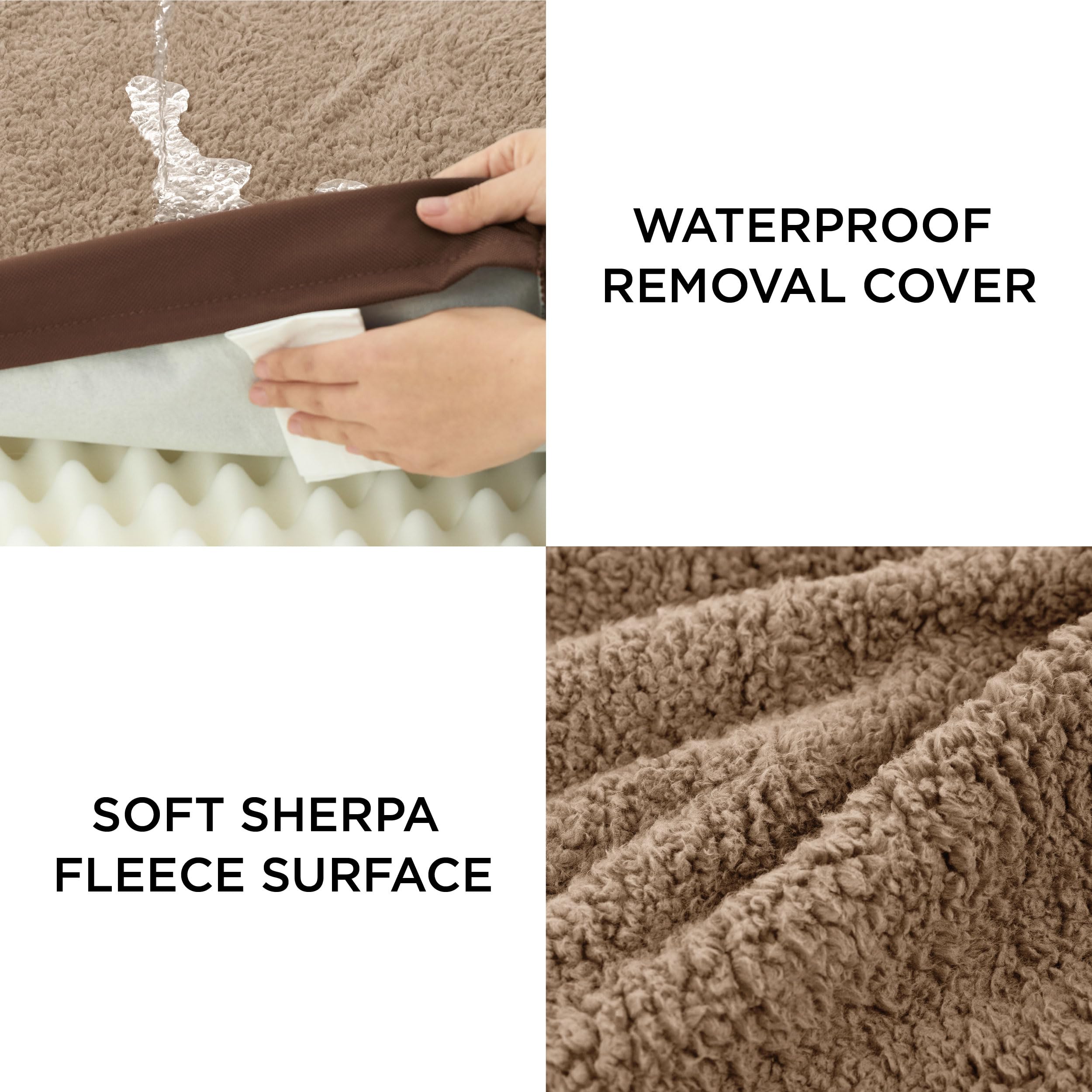 Bedsure Dog Beds Large Sized Dog - Extra-Large Orthopedic Waterproof Puppy Bed with Removable Washable Cover, Egg Crate Foam Pet Mat, Suitable for Pet Up to 100 lbs