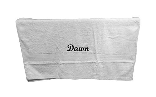 Personalized Cotton Towel for Beach - Free Embroidery Available - White