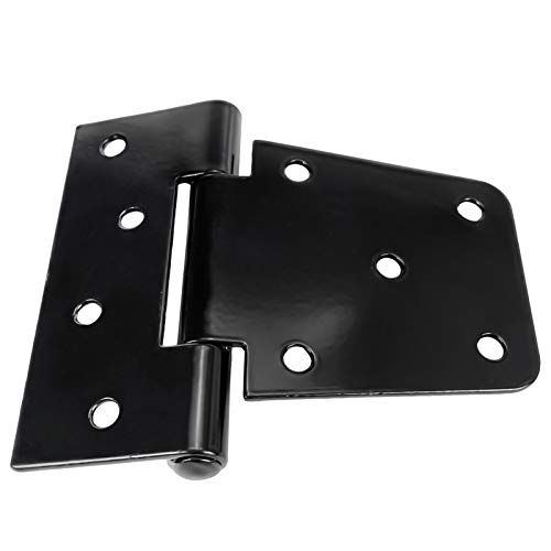 3.5 inch Black Door Shed Hinges Square Barn Hinges Heavy Duty Gate Hinges Wrought Hardware Iron Rustproof for Wood Fences (Not Included Screws)