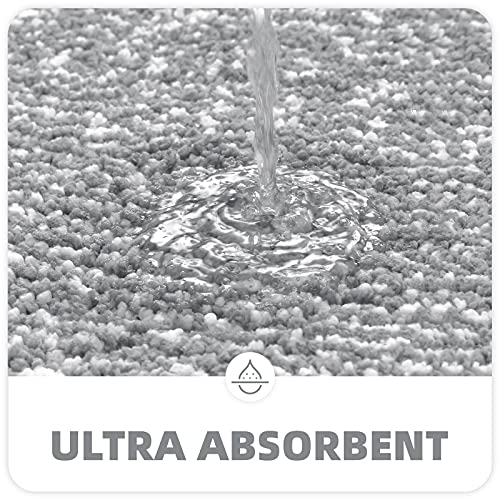 Color G Bathroom Rug Mat, Ultra Soft and Water Absorbent Bath Rug, Bath Carpet, Machine Wash/Dry, for Tub, Shower, and Bath Room (16"x24",Grey and White)
