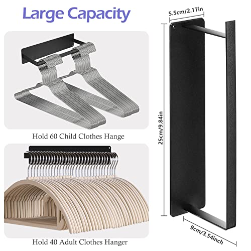 KKUYT Magnetic Hanger Organizer, Hanger Storage Stacker Holds up 40 Metal Coat Hanger, Hanger Rack for Washing Machine, Wall Mount Clothes Hanger Holder Rack to Keep Laundry Room Closet Tidy