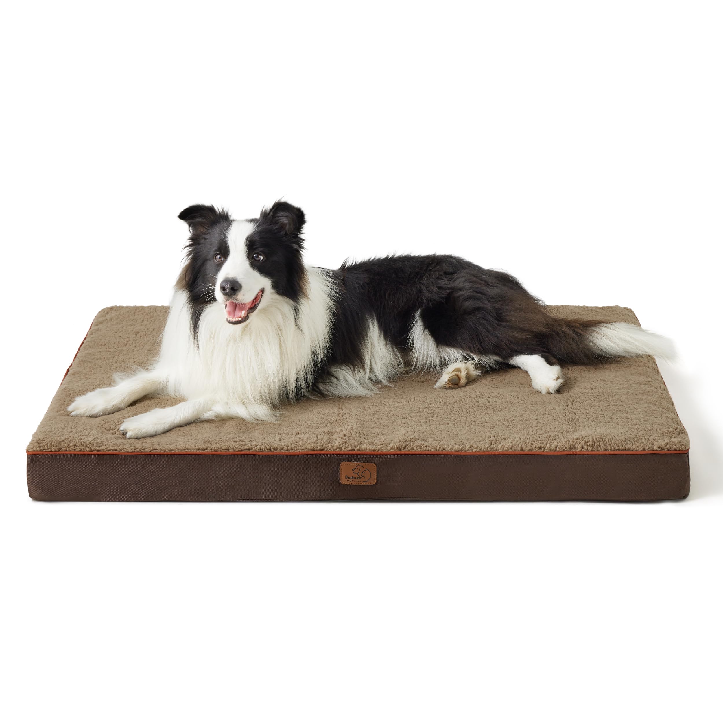 Bedsure Dog Beds Large Sized Dog - Extra-Large Orthopedic Waterproof Puppy Bed with Removable Washable Cover, Egg Crate Foam Pet Mat, Suitable for Pet Up to 100 lbs