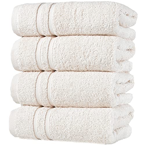 Hammam Linen Bath Sheet Towels 6 Pieces Bundle | Includes: 2 Luxury Bath Sheet Towels, 4 Hand Towels | Quality, Soft Towel Set | Sea Salt