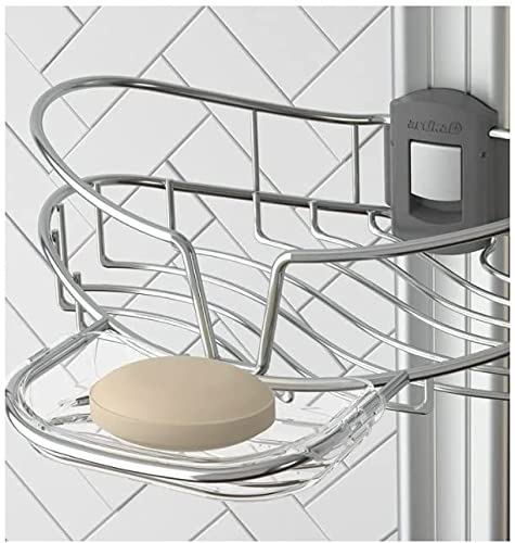 Artika Neptune SC-NEP3-C Extendable Shower Caddy with 1 Mirror and Adjustable Racks and Shelves, Stainless Steel