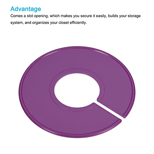 PATIKIL Clothes Dividers 10 Pack Blank Clothing Rack Size Sorting Reusable Wardrobe Round Hanger Separator, Purple