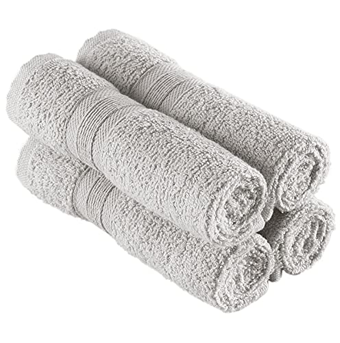 4 Pieces Ivory Lace Cream Washcloths Quick-Dry, Highly Absorbent, Soft Feel Fingertip Towels, Premium Quality Flannel Face Cloths