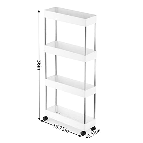 Xerhnan 4-Tier Stackable Small Shoe Rack Pink and 4-Tier Slim Storage Cart Narrow Shelving White