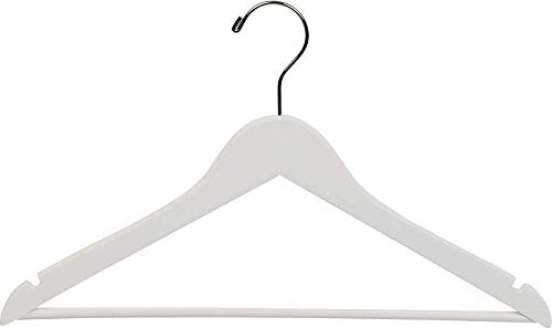 The Great American Hanger Company White Wooden Suit Clothes Hanger, Box of 100