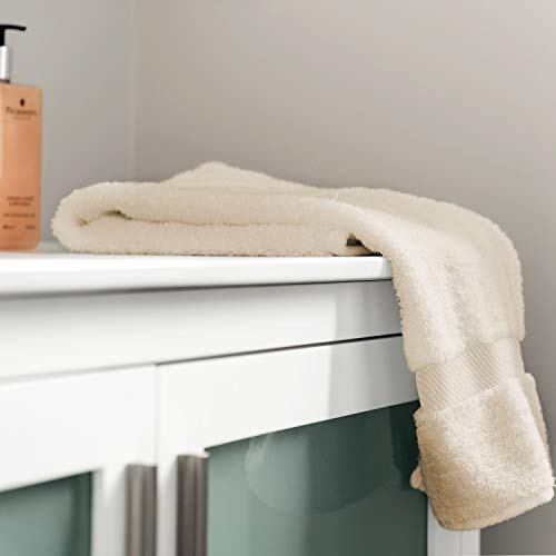 Joluzzy Hand Towel Set, (20 x 30 Inches) 100% Long-Staple Cotton - Extreme Soft / Plush / Thick - High Absorbent - Luxury Hotel Quality - Ivory Hand Towel / Hair Towel - Set of 2