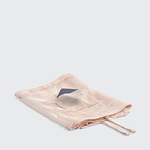 Kitsch XL Exfoliating Body Scrubber - Shower Scrubber for Body with Built in Pocket | Recycled Nylon Exfoliating Washcloth | Body Scrubbers for Use in Shower | Extra Long Bath Scrubber, 1 pc (Blush)