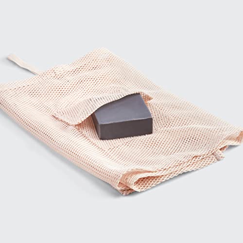 Kitsch XL Exfoliating Body Scrubber - Shower Scrubber for Body with Built in Pocket | Recycled Nylon Exfoliating Washcloth | Body Scrubbers for Use in Shower | Extra Long Bath Scrubber, 1 pc (Blush)