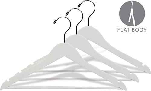 The Great American Hanger Company White Wooden Suit Clothes Hanger, Box of 100