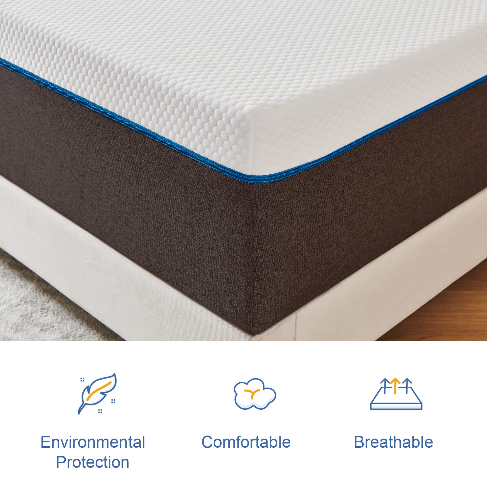 JINGWEI King Size Mattress, 14 Inch Gel Memory Foam King Mattress for Cooling Sleep & Pressure Relief, Medium Soft with Motion Isolation, 76 X 80 X 14 inches