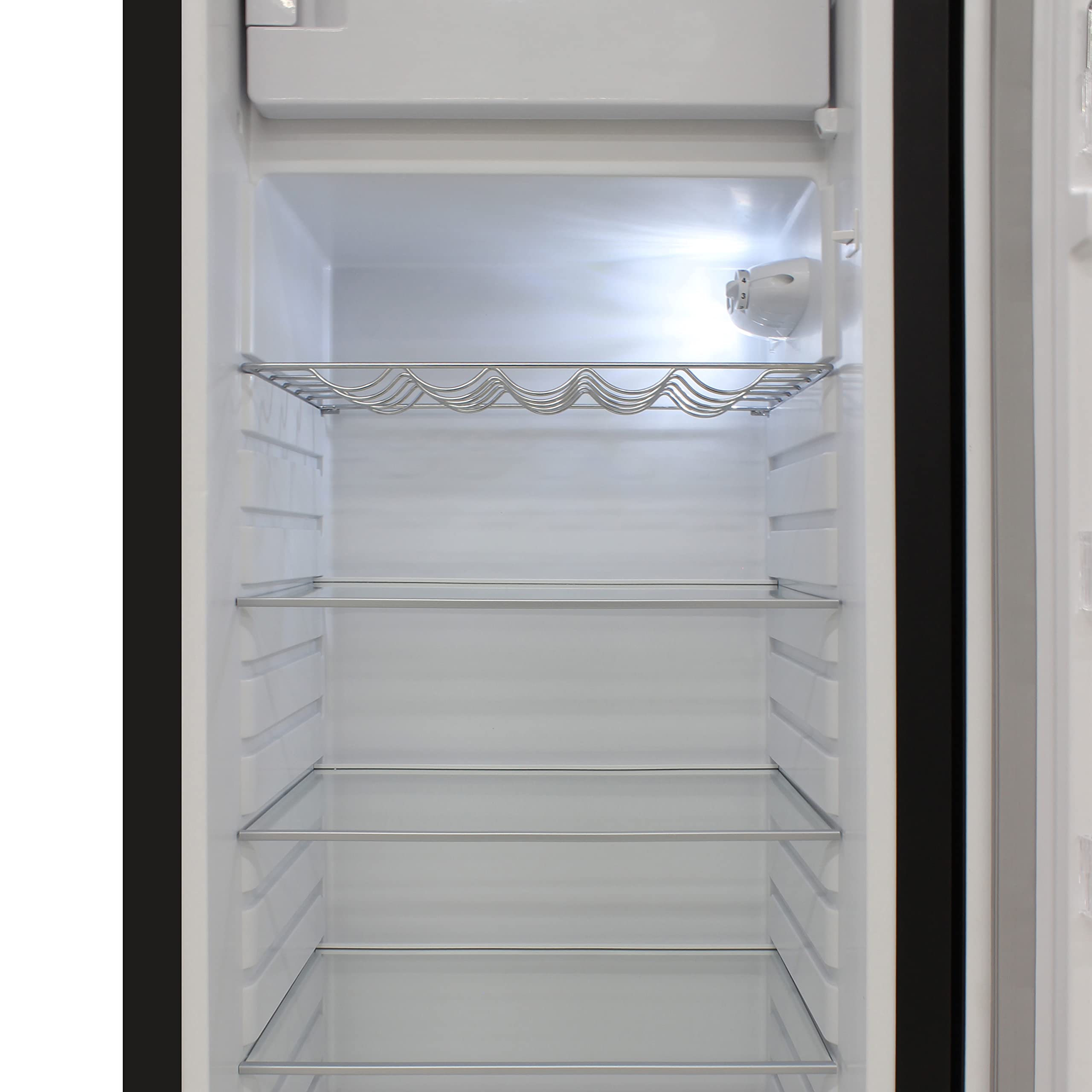 BRAMA Retro Fridge with Top Freezer 9.9 Cu.Ft. Full Refrigerator for Apartment, Condo, House, Kitchen, 24-Inch, Black