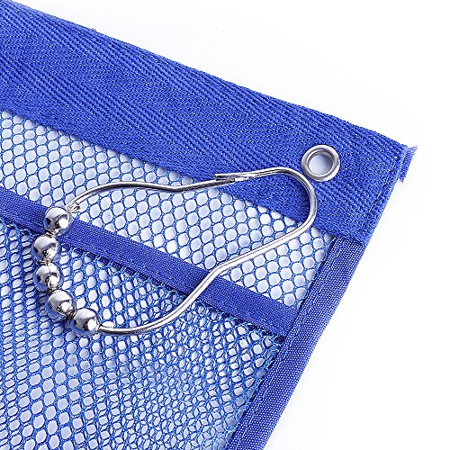 ALYER 6 Storage Pockets Hanging Mesh Shower Caddy,Space Saving Bathroom Accessories and Quick Dry Bath Organizer,Blue
