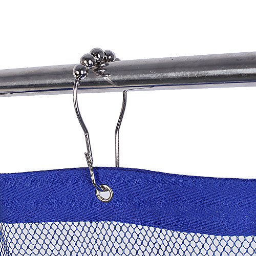 ALYER 6 Storage Pockets Hanging Mesh Shower Caddy,Space Saving Bathroom Accessories and Quick Dry Bath Organizer,Blue