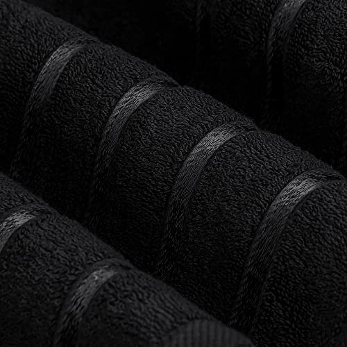 Utopia Towels 4 Pack Premium Viscose Oversized Bath Towels Set, 100% Ring Spun Cotton (27 x 54 Inches) Highly Absorbent, Quick Drying Shower Towels for Bathroom, Spa, Hotel and Travel (Black)