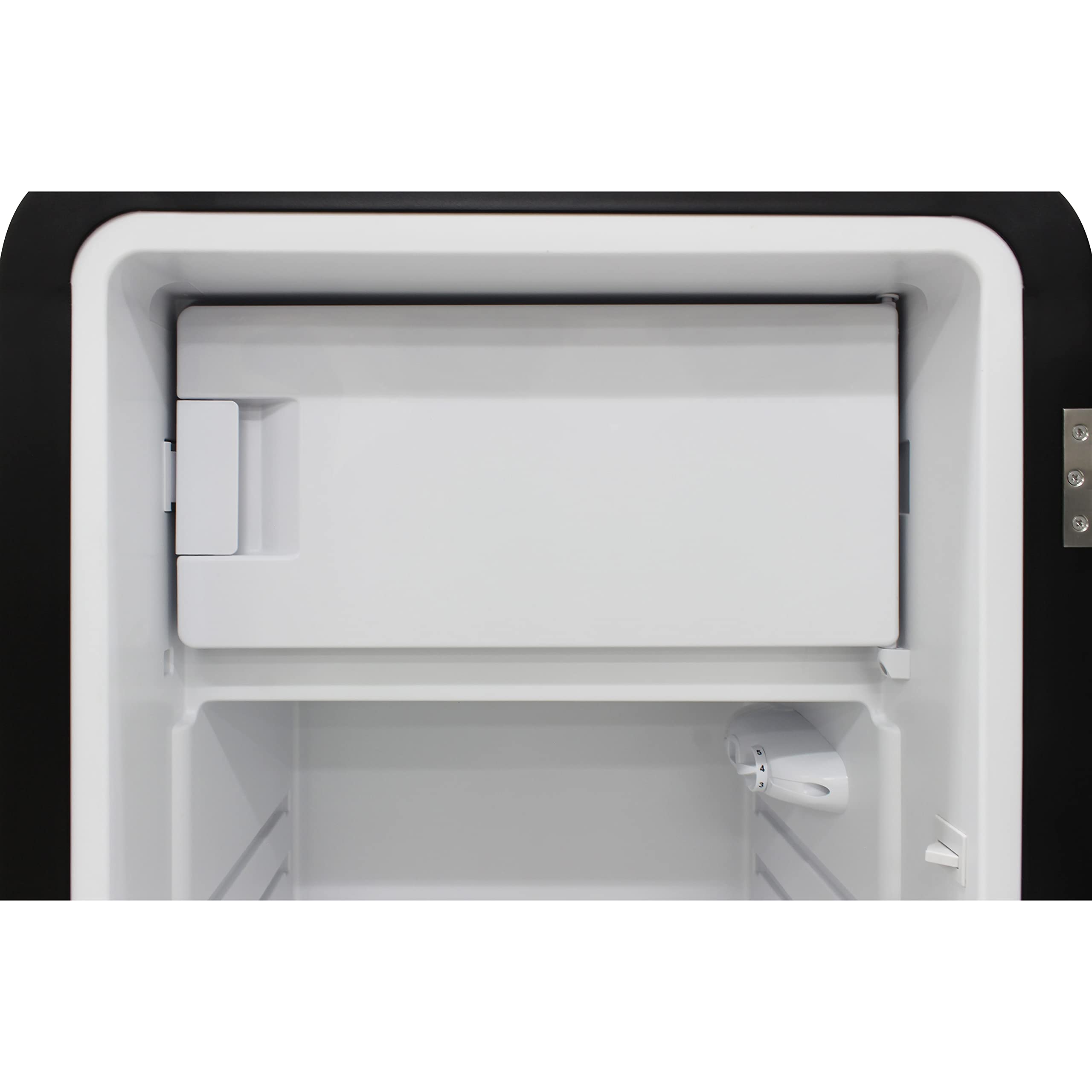 BRAMA Retro Fridge with Top Freezer 9.9 Cu.Ft. Full Refrigerator for Apartment, Condo, House, Kitchen, 24-Inch, Black