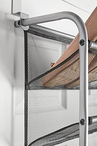 12-Tier Over The Door Shoe Rack, Metal, Gray