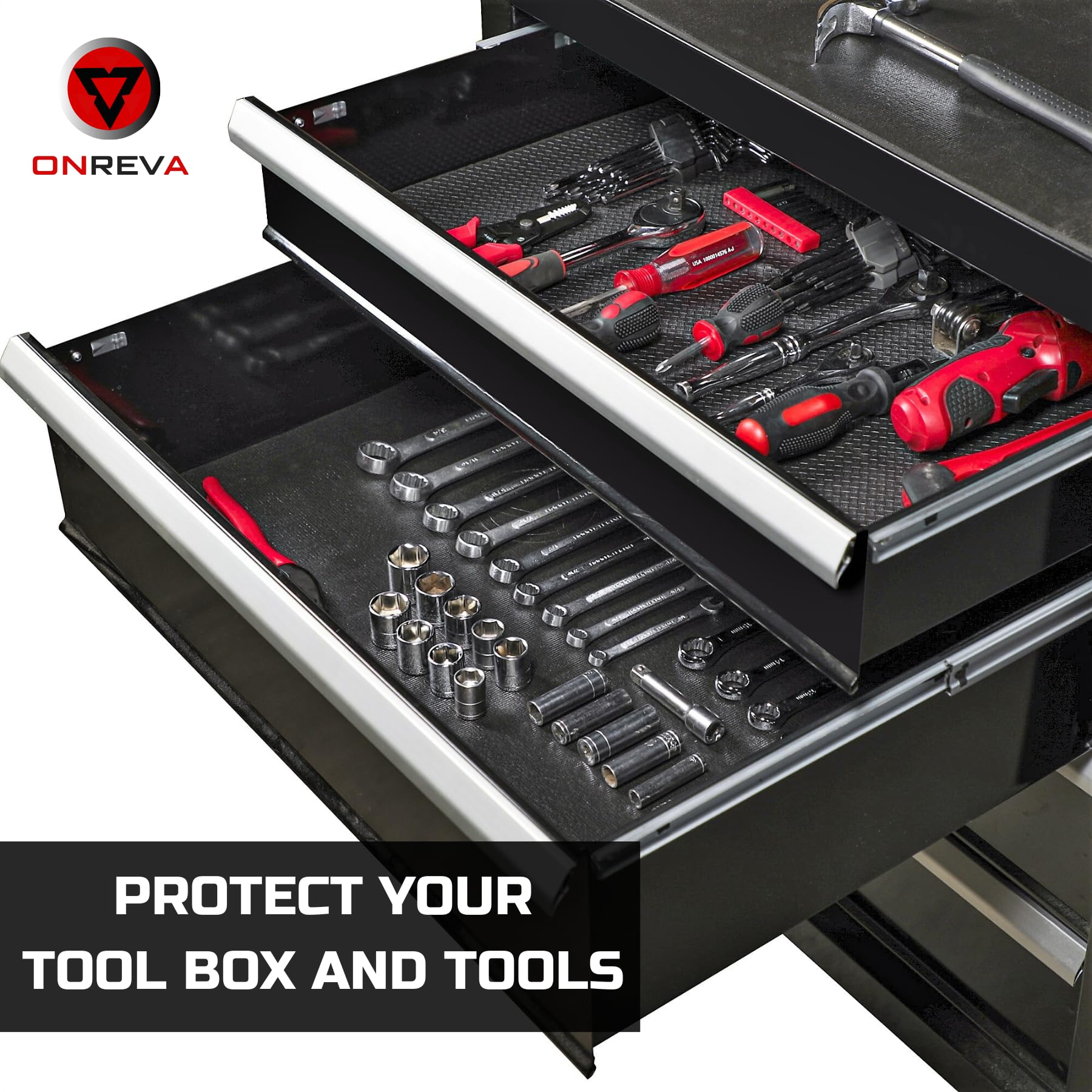Tool Box Liner 24 inch Wide x 24 ft Large, Thick Heavy Duty Toolbox Drawer Liners, Rolling Tool Chest Liner Foam, Shelf Rubber Mat, Non-Slip Organizer Liner for Cabinet, Workbench