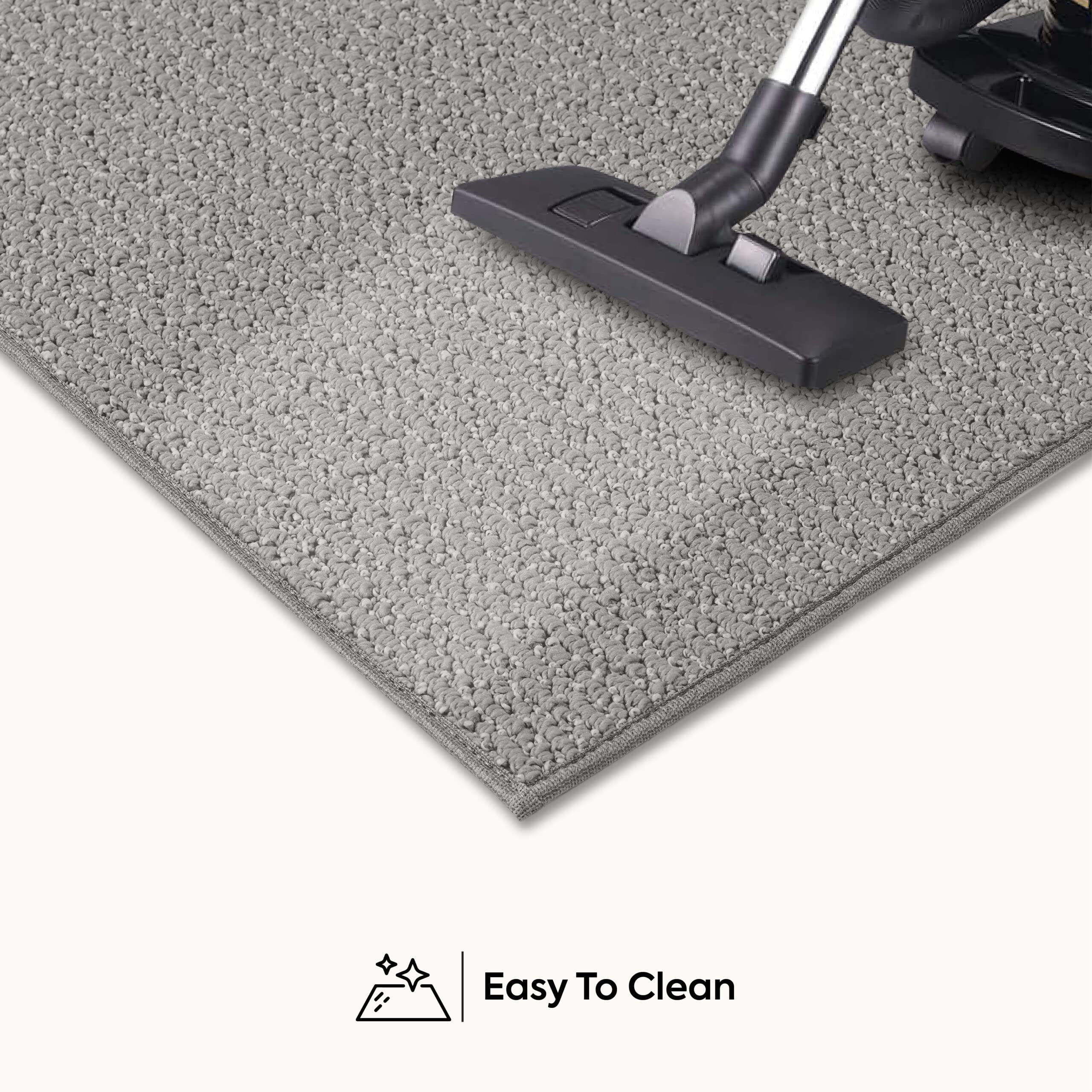 Furnish my Place Abstract Contemporary Striped Pattern Modern Plush Two Tone High Low Pattern Rug Carpet, Hallway Entry Carpet, Contemporary Runner Rug, Made in USA - Iconic Grey, 2' x 12'