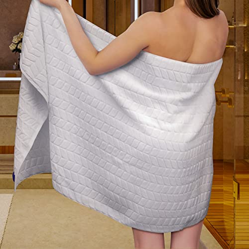 Alusa Home Ultra Soft & Plush 700 GSM Luxury Bath Towels | 100% Zero-Twist, Long-Staple Cotton | Remarkably Absorbent & Extra Large | 6 Piece Towel Set (Pewter Grey)