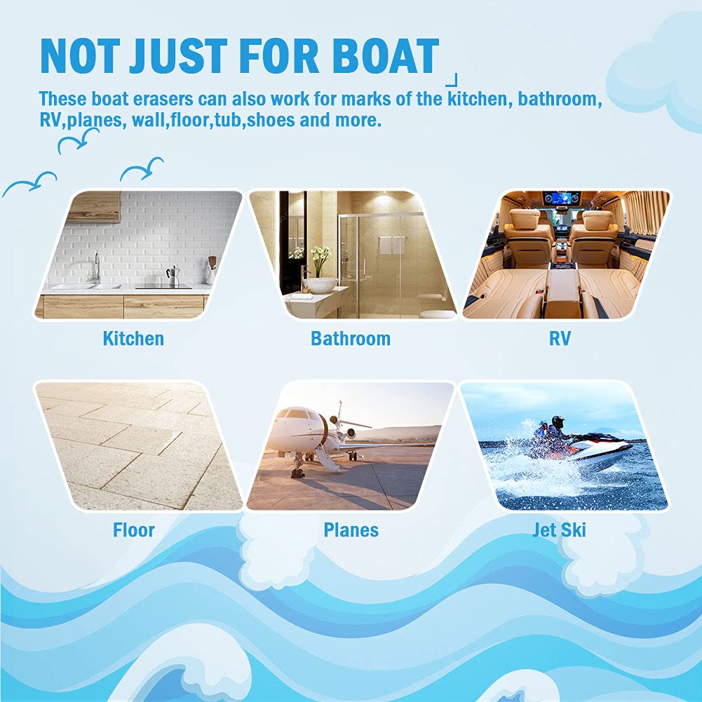 i COVER Boat Scuff Erasers - Magic Boat Sponge for Cleaning Mark Dirt Long-Lasting Marine Boat Cleaner Accessories, 3 Pack