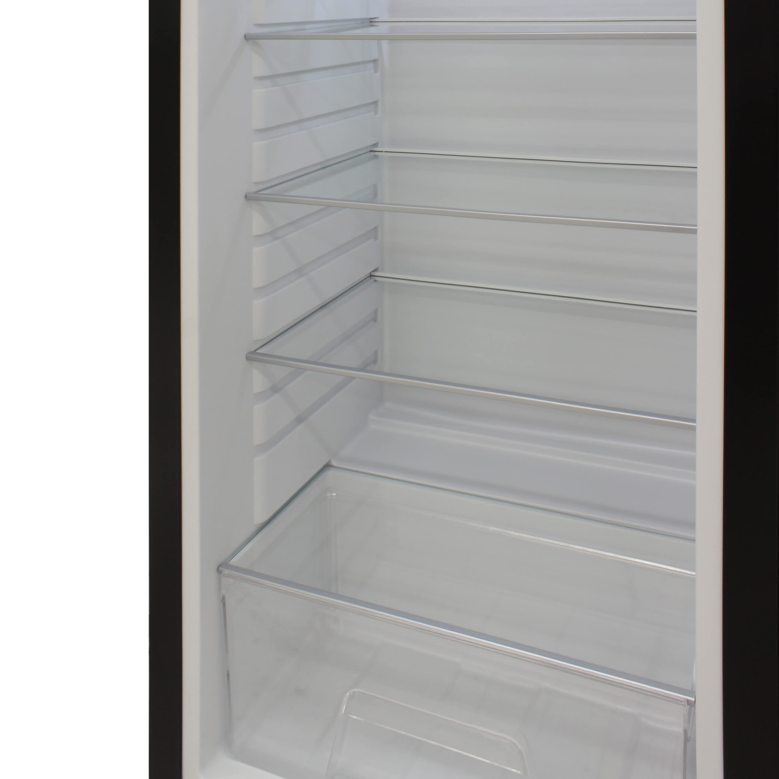 BRAMA Retro Fridge with Top Freezer 9.9 Cu.Ft. Full Refrigerator for Apartment, Condo, House, Kitchen, 24-Inch, Black