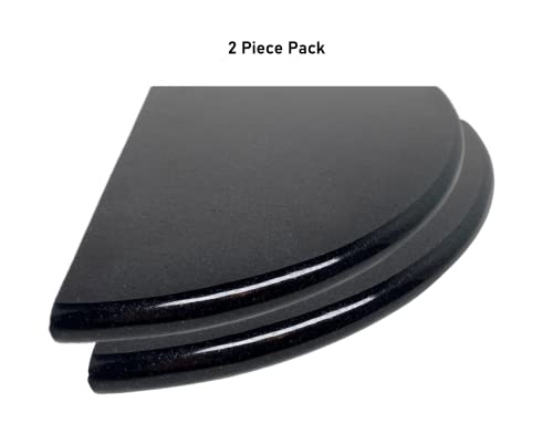 Premium Quality Absolute Black Granite Corner Shelf (Shower Caddy) Both Side Polished 9 Inch Maintenance Free, Stain Resistant (2 - Pack)