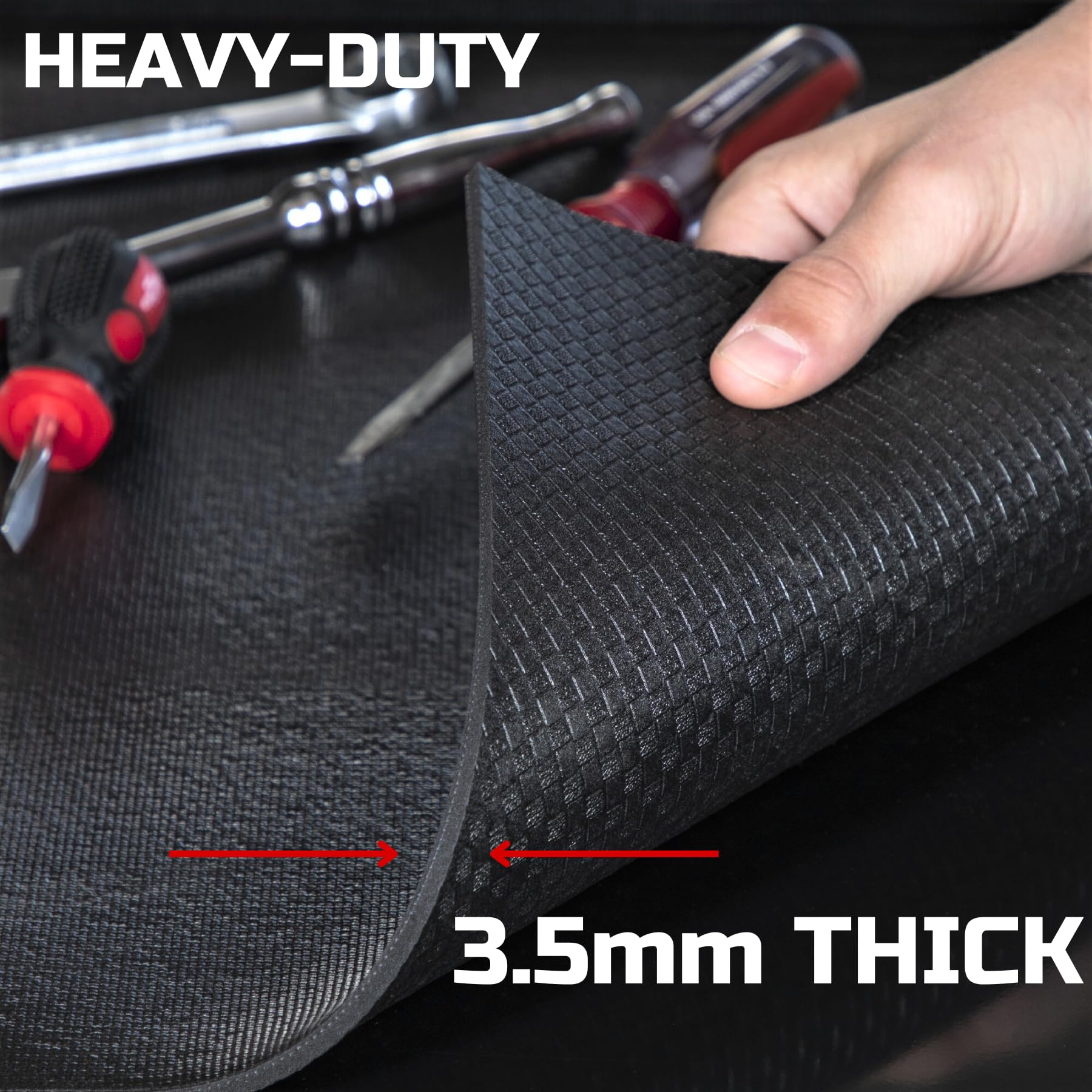 Tool Box Liner 24 inch Wide x 24 ft Large, Thick Heavy Duty Toolbox Drawer Liners, Rolling Tool Chest Liner Foam, Shelf Rubber Mat, Non-Slip Organizer Liner for Cabinet, Workbench