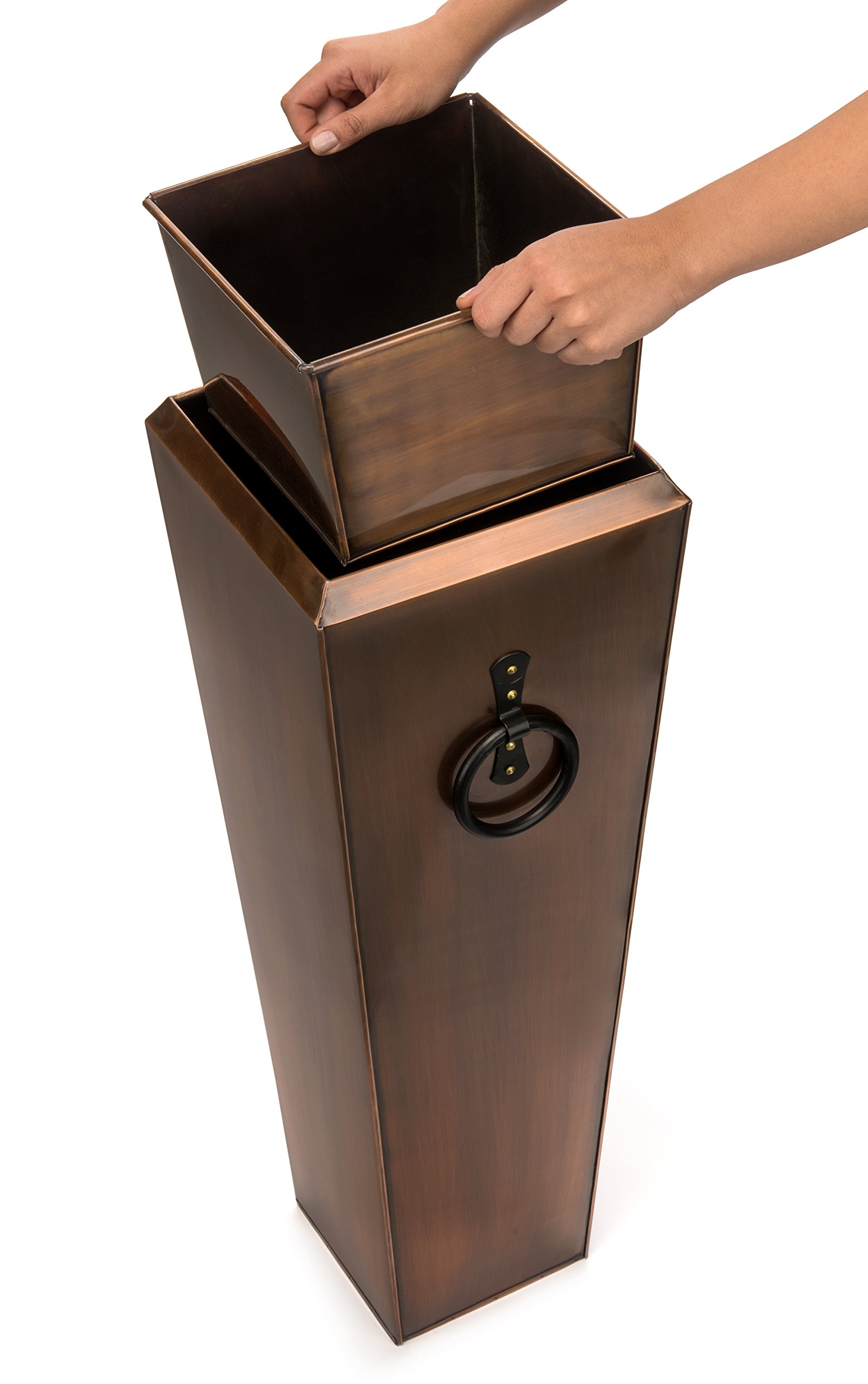H Potter Tall Planter Antique Copper Patio Deck Indoor Outdoor Garden Flower Planters Set of 2
