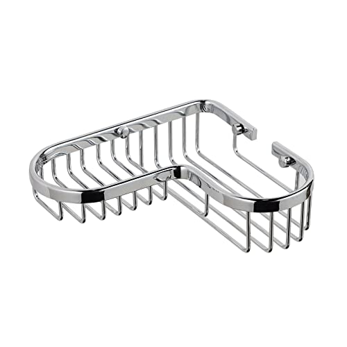 SANLIV Shower Caddy Basket,Corner Shower Shelf Soap Holder,Brass Wire Basket for Inside Shower Wall Storage Bathroom Organizer in Polished Chrome
