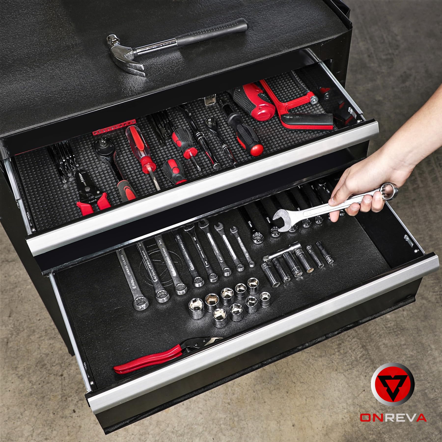 Tool Box Liner 24 inch Wide x 24 ft Large, Thick Heavy Duty Toolbox Drawer Liners, Rolling Tool Chest Liner Foam, Shelf Rubber Mat, Non-Slip Organizer Liner for Cabinet, Workbench