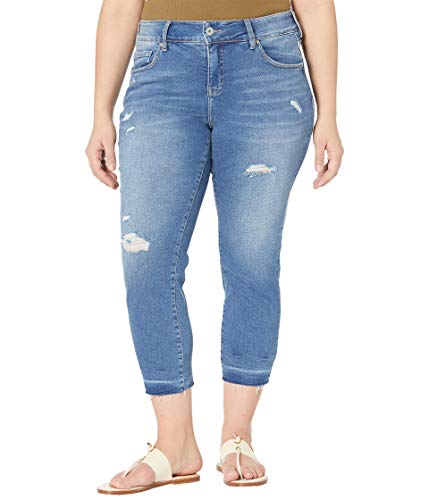 Jag Jeans Plus Size Carter Girlfriend Crosshatch Denim Jeans Asbury Park 22W (42" Waist) 26