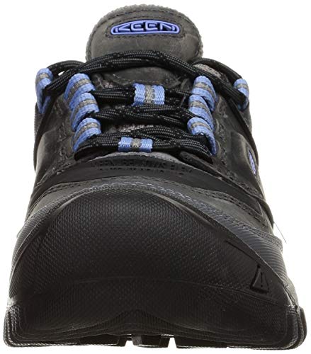 KEEN Women's Ridge Flex Low Height Waterproof Hiking Shoes, Steel Grey/Hydrangea, 9.5