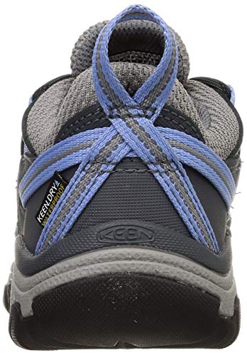 KEEN Women's Ridge Flex Low Height Waterproof Hiking Shoes, Steel Grey/Hydrangea, 9.5