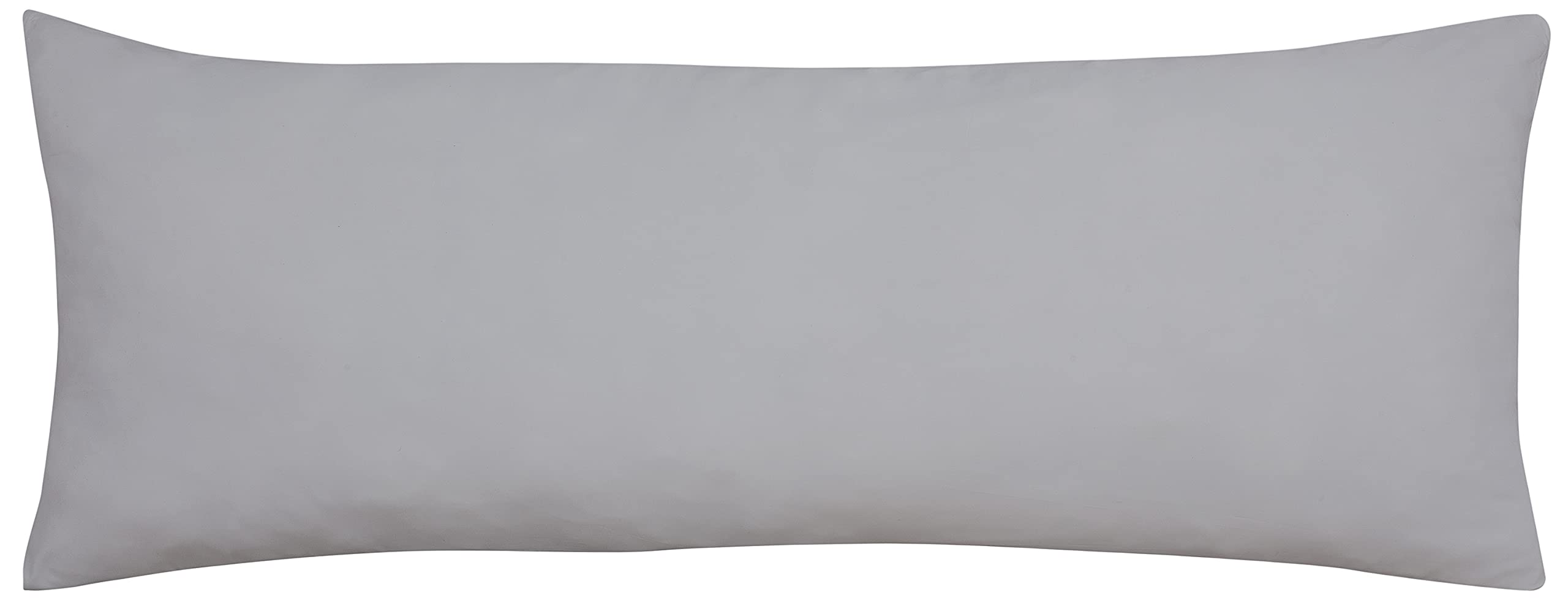 ROYALE LINENS Body Pillow Cover - Double Brushed 1800 Microfiber - 20"x54" with Hidden Zipper Closure - Wrinkle & Fade Resistant - Super Soft Body Pillowcase 2 Pack (Silver, Pack of 2)