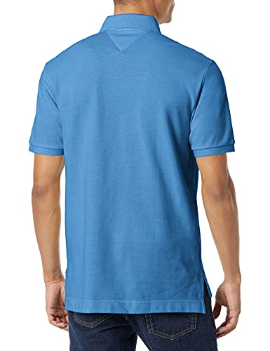 Tommy Hilfiger Mens Short Sleeve Cotton Pique in Classic Fit Polo Shirt, Federal Blue, Large US