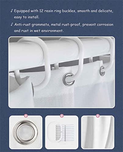 DOATS 4Pcs Funny Cat Shower Curtain Set, Cartoon Lovely Cat Shower Curtain Set with 12 Hooks, Machine Washable Bathroom Decor for Kids (1,47.2x70.8in)