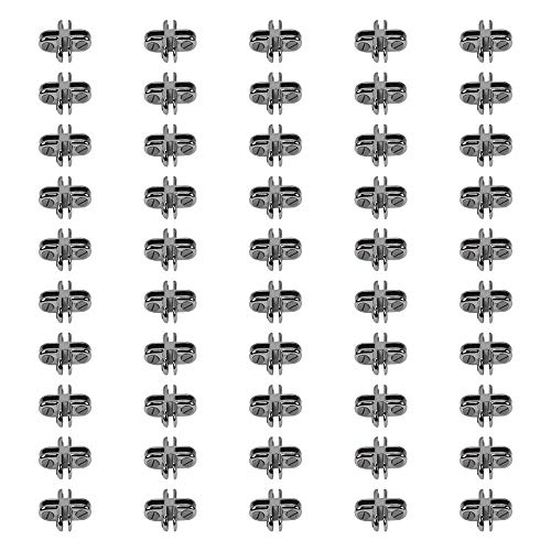 Prolinemax 50 PCS Chrome 4 Way Glass Cube Connector Clip 3/16" Tempered Glass Shelf