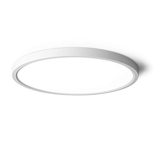 TALOYA Low Profile LED Flush Mount Ceiling Light Fixture, 12 Inch 24W Daylight White Modern Round Light Fixture, 240W Equivalent White Ceiling Lamp for Kitchens Laundry Bedrooms Stairwells