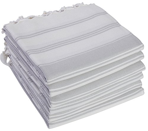 (Set of 6) XXL Turkish Cotton Bath Beach Hammam Towel Peshtemal Throw Fouta Blanket Set