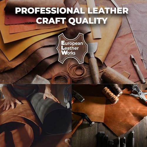 ELW 2-10 oz (.8-4mm) Thickness, 2 LB Vegetable Tanned Leather Scraps, Mixed Weight, Cowhide Remnants Full Grain Leather for Tooling, Holsters, Knife Sheath, Carving, Embossing, Stamping