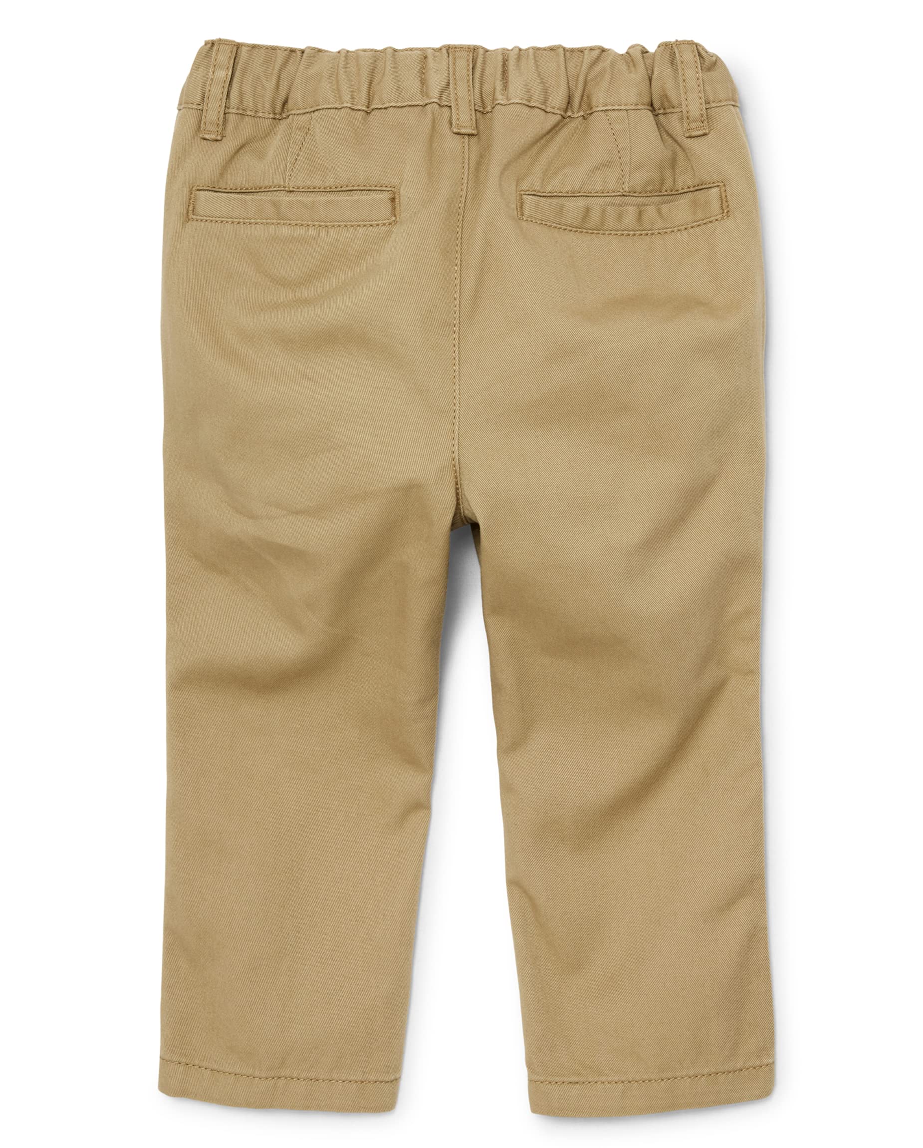 The Children's Place baby boys and Toddler Stretch Chino 2-pack Pants, Flax/New Navy 2 Pack, 3T US