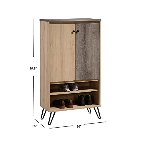 Home Basics SS34063 Shoe Cabinet, 6 Tier, Natural