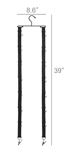 Mkono Hat Organizer Rack Closet Hanging Cap Keeper Hanger with 16 Hooks and Over-The-Door Hat Organizer with 12 Anti-Drop Pockets
