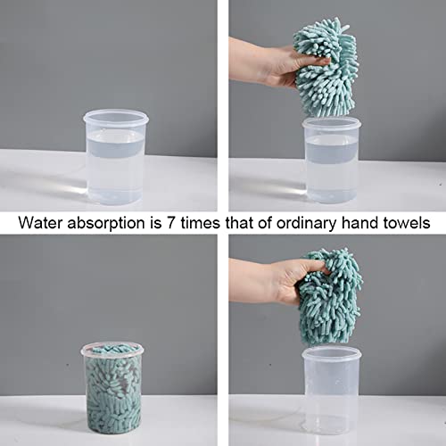 Emivery 6pcs Absorbent Chenille Hand Towel Fluffy Ball Towels with Hanging Loop Bathroom Microfiber Quick Drying Towels
