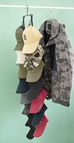 Mkono Hat Organizer Rack Closet Hanging Cap Keeper Hanger with 16 Hooks and Over-The-Door Hat Organizer with 12 Anti-Drop Pockets